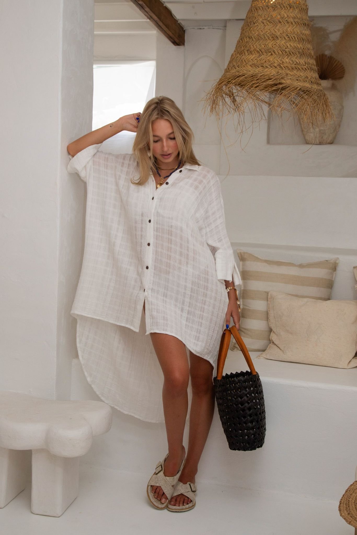 Karma Tunic Dress - "Natural” — Tanah Folk