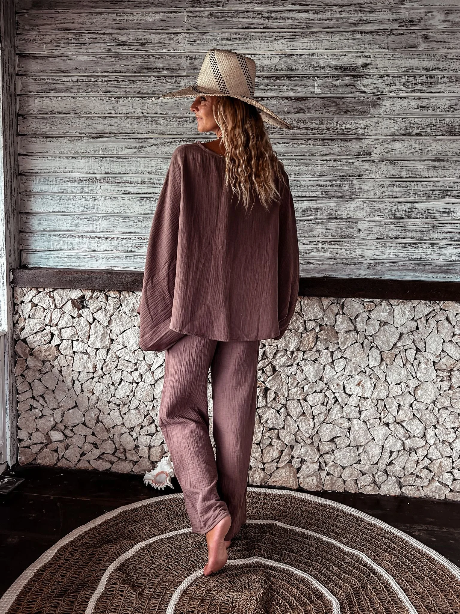 Amalfi Shorts - "Beige Woven" — Tanah Folk