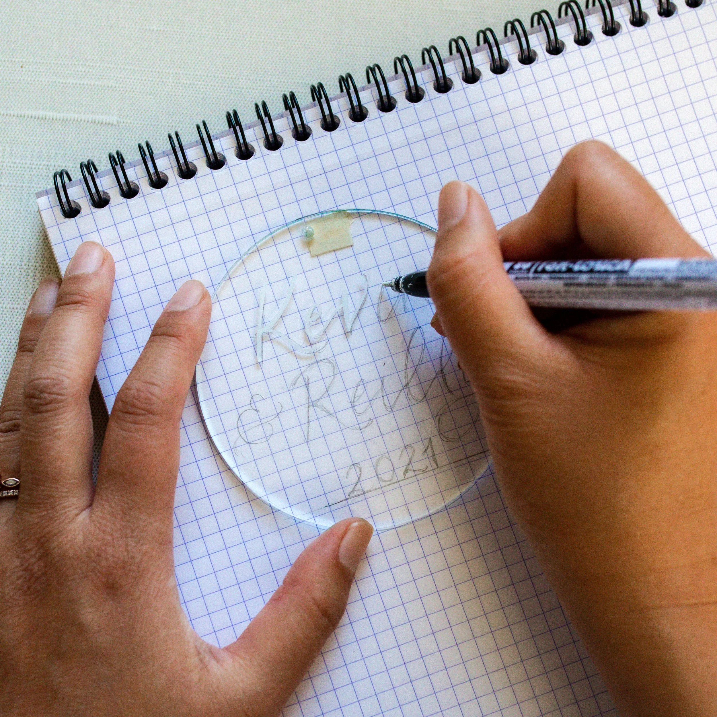 DIY Acrylic Ornaments, how to letter on acrylic — Calligraphy CEO ...