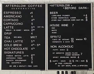 Menu — Afterglow Coffee Cooperative