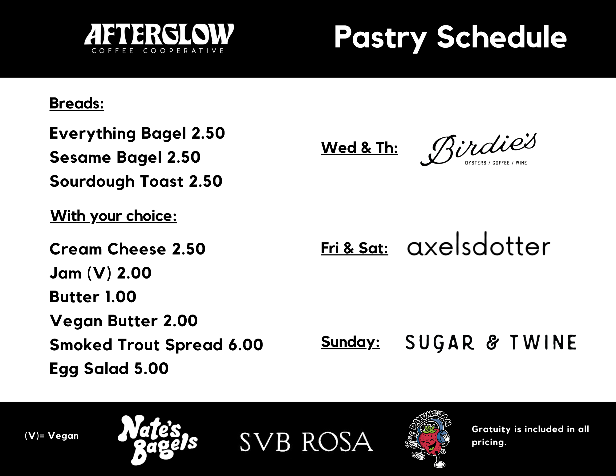 Menu — Afterglow Coffee Cooperative