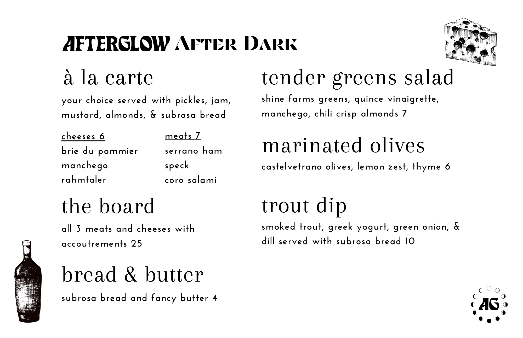 Menu — Afterglow Coffee Cooperative