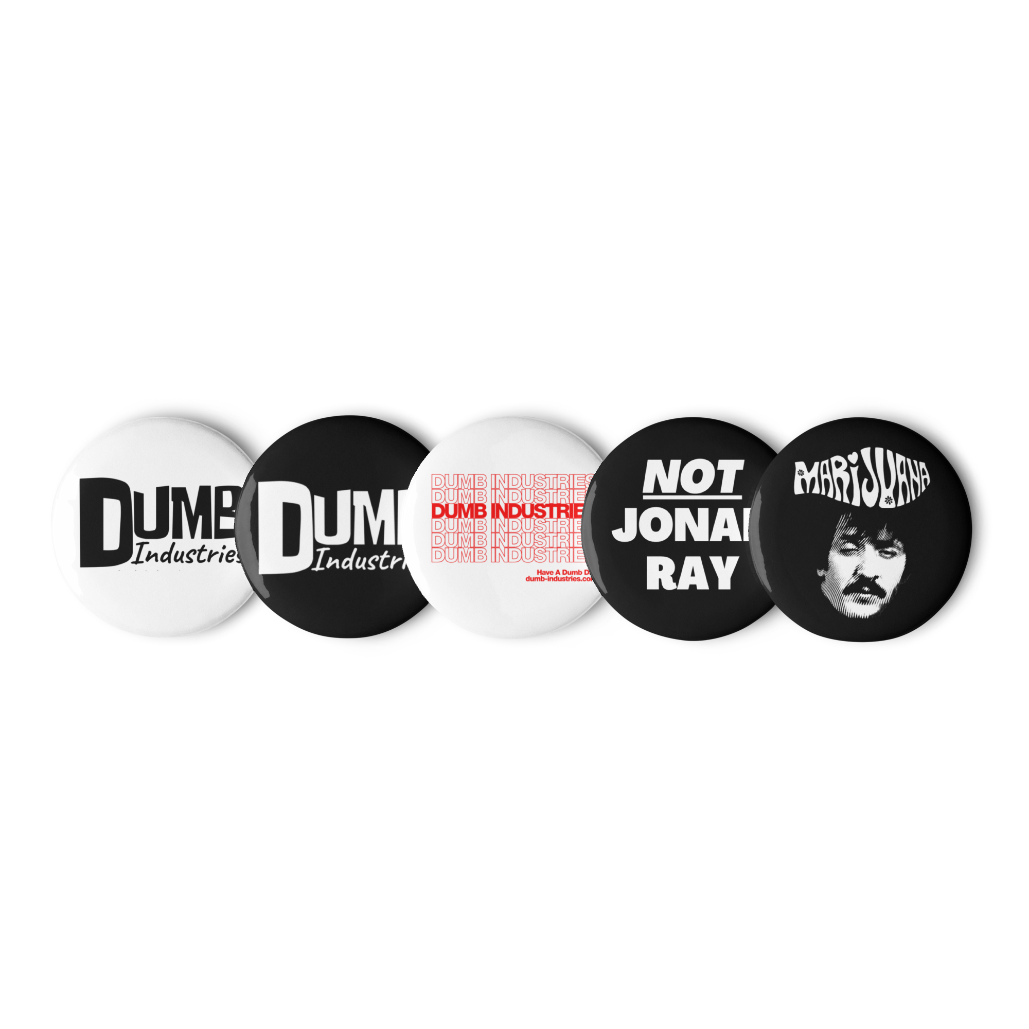 Dumb Industries | Set of 5 pin buttons — Dumb Industries