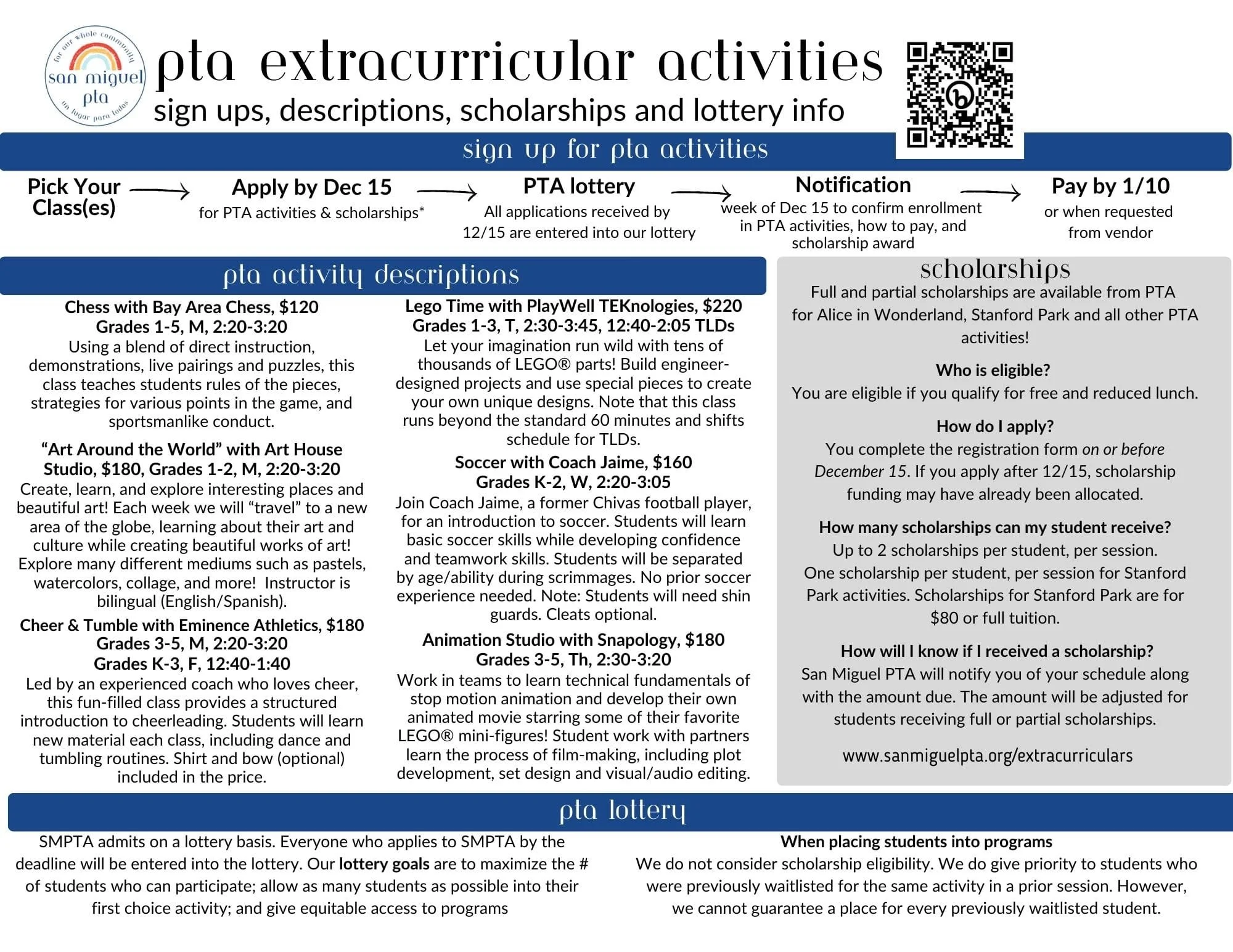 Extracurricular Activities — San Miguel Elementary PTA