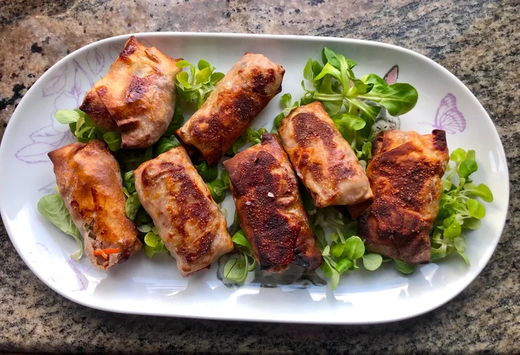 Air Fried Turkey Spring Rolls — Deno's Diner