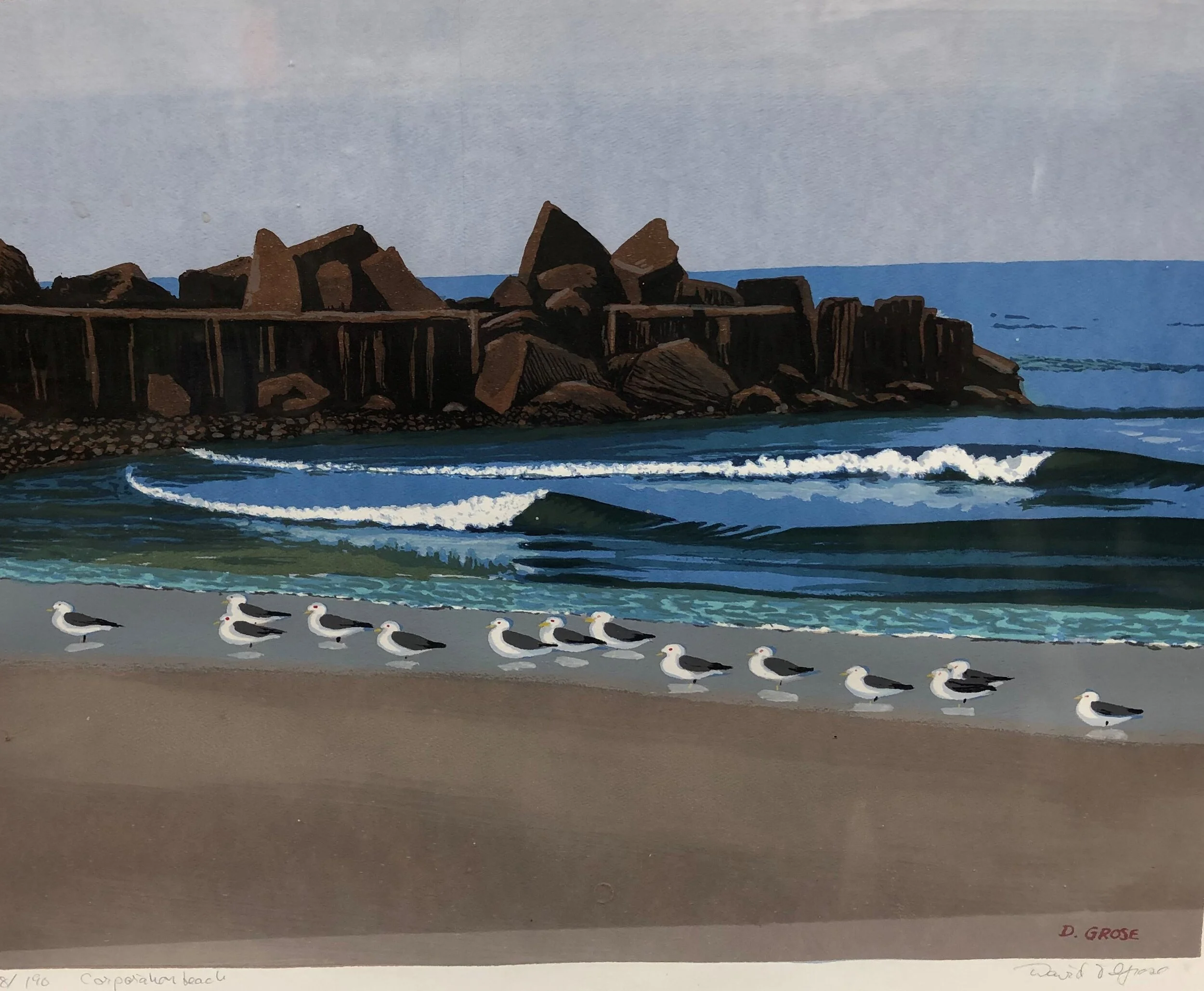 "Corporation Beach (seagulls)" 17'x21" limited edition of 190/ 60 left ...