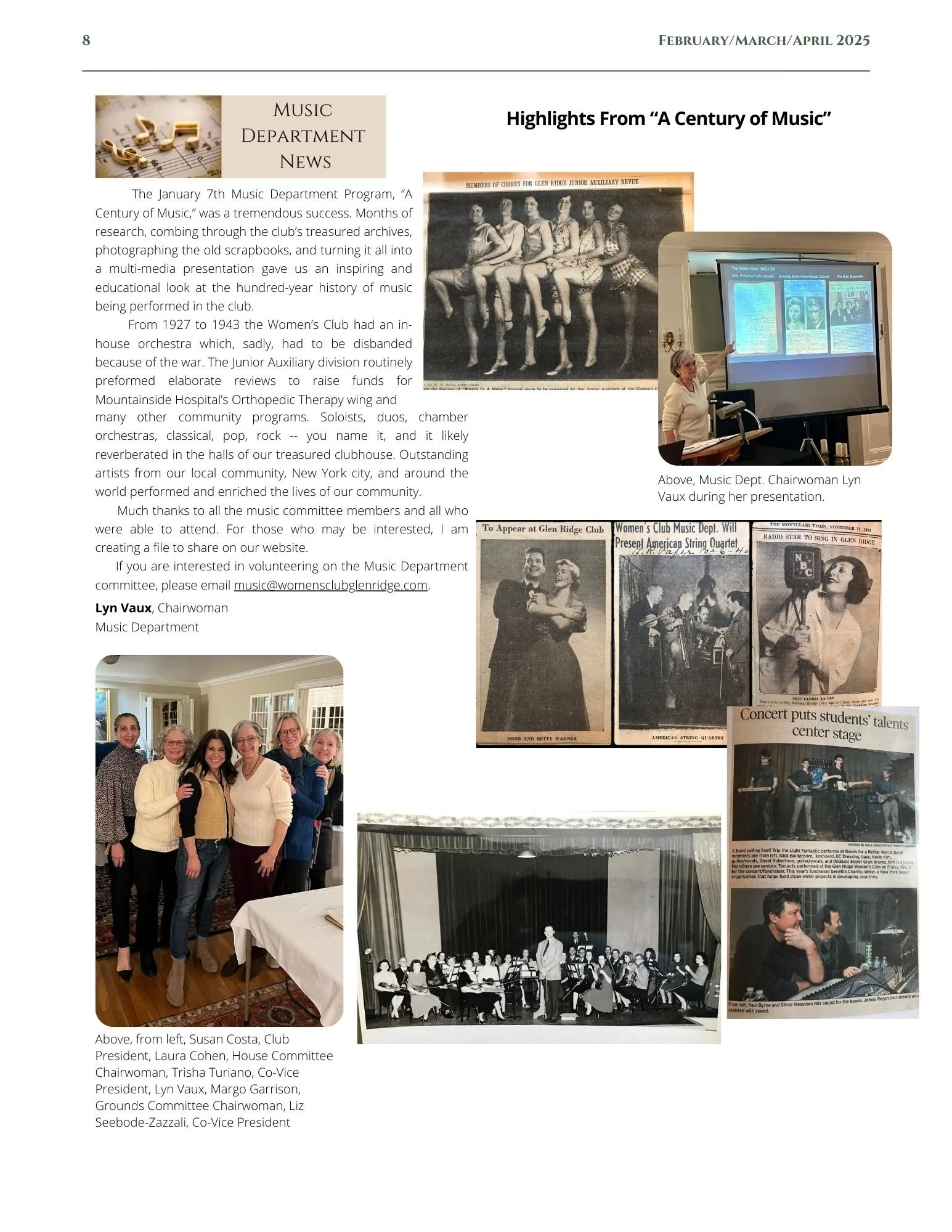 Signpost Newsletter — Women's Club of Glen Ridge