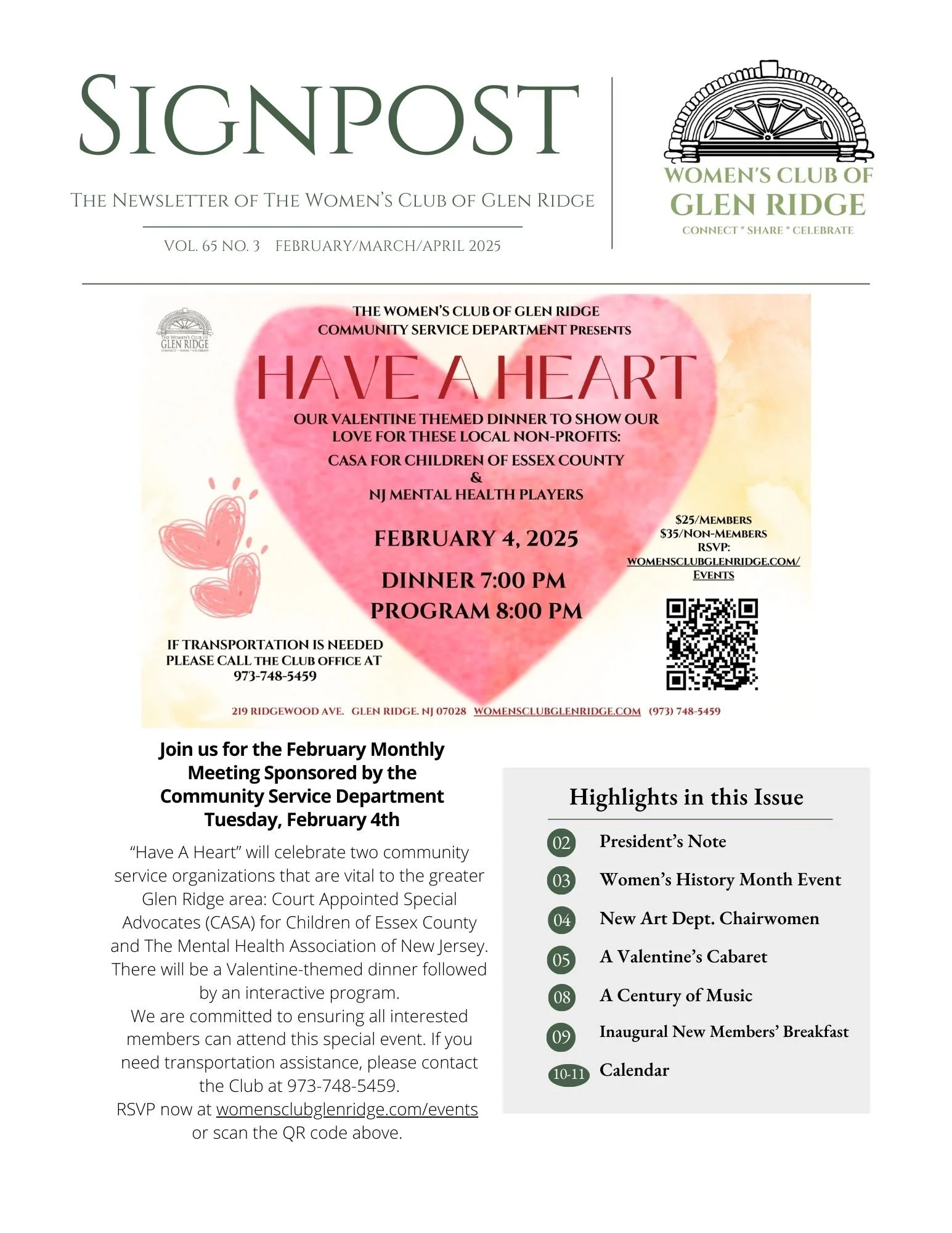 Signpost Newsletter — Women's Club of Glen Ridge