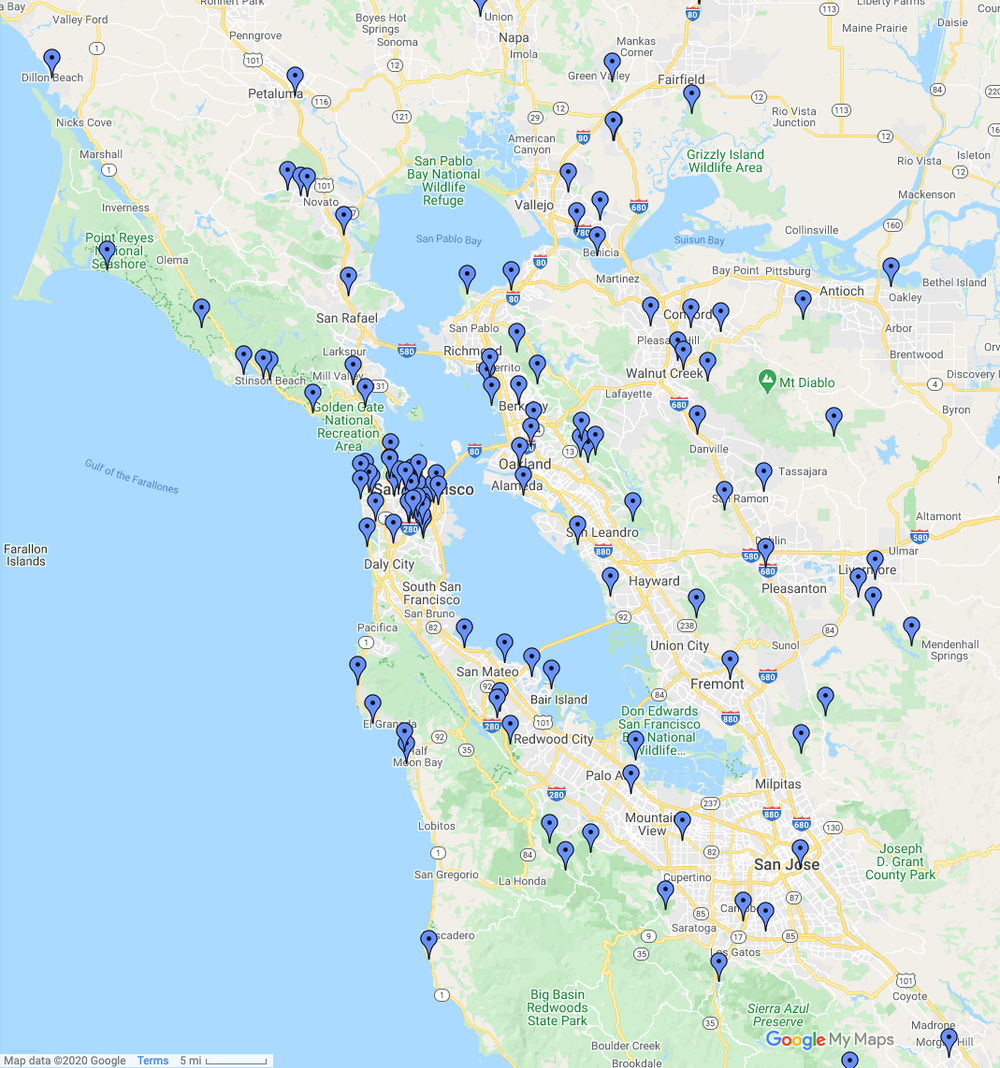 Off-leash dog park map, SF Bay Area — BAY WOOF
