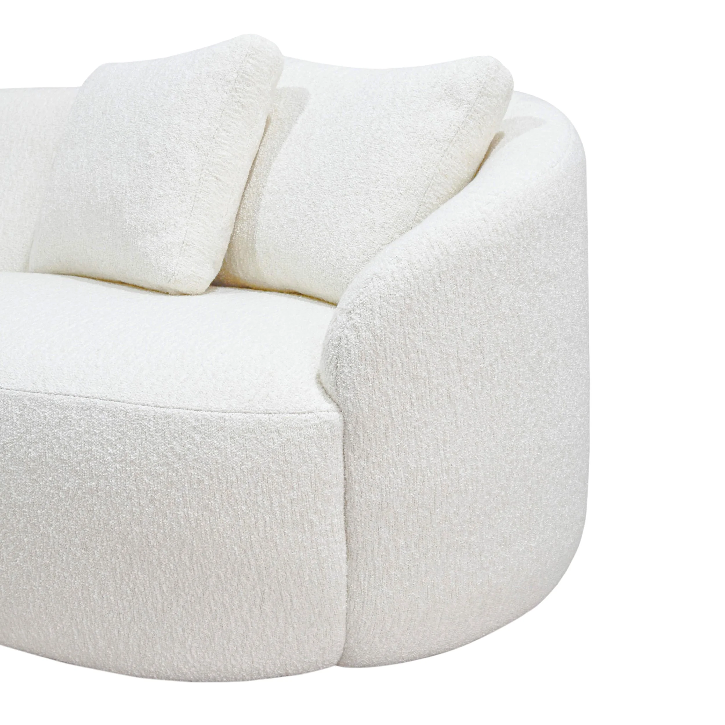 'Cottonflower' Sofa 240 in Torri Lana White Boucle Fabric — kabinet