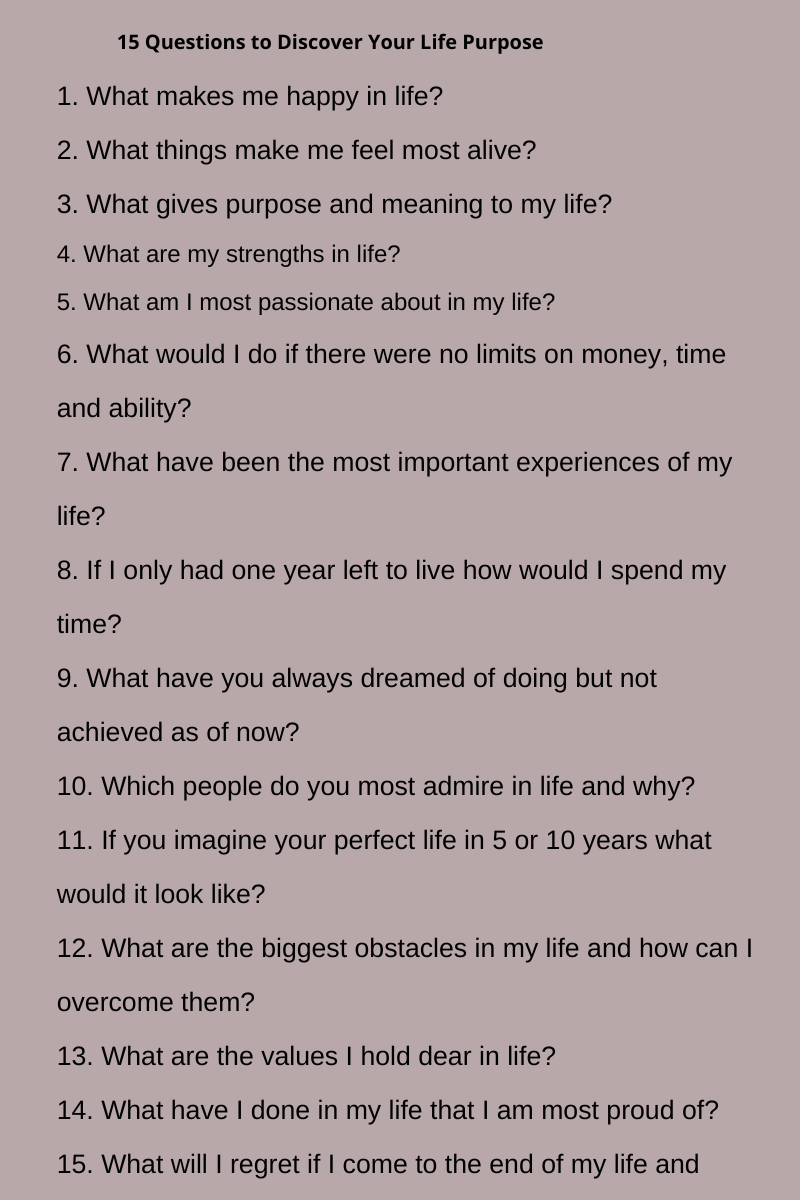 15 Super Important Questions to Discover Your Life Purpose Today I Life ...