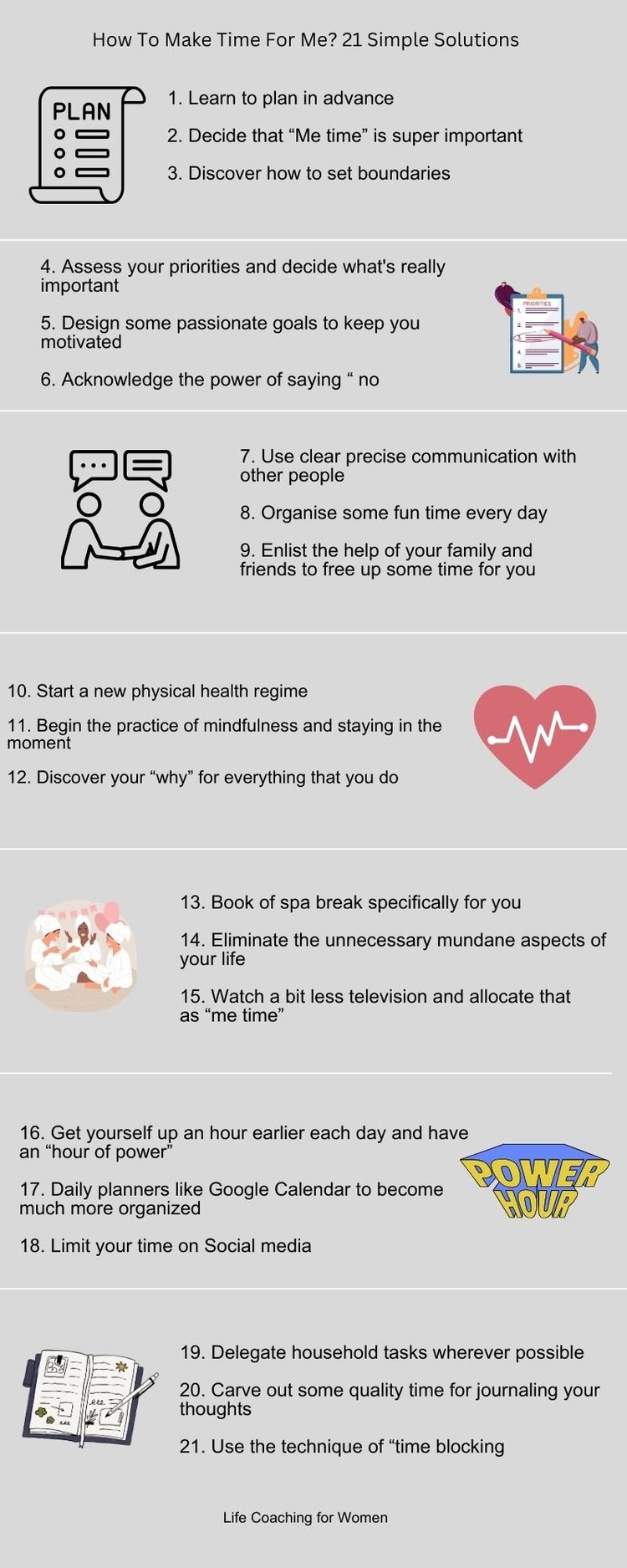 How To Make Time For Me? 21 Simple Solutions I Life Coaching for Women ...