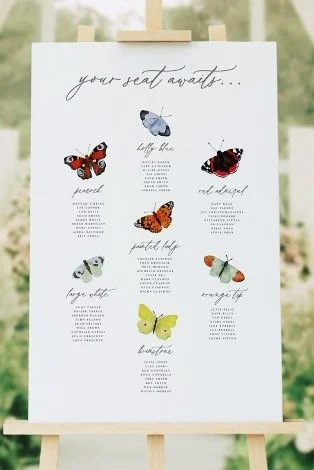 bespoke illustrated table plan + table names — Written By Emily