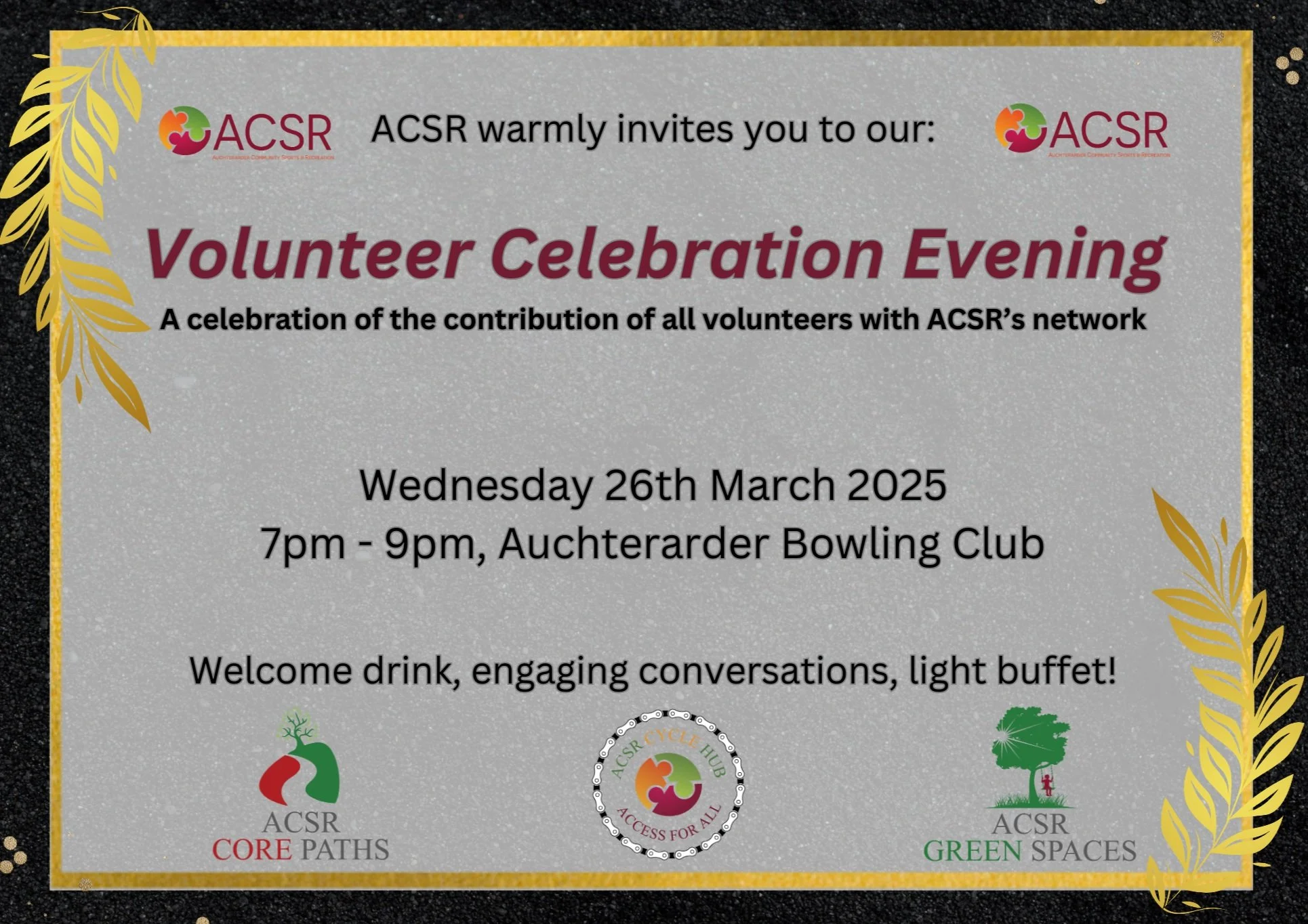 ACSR Volunteer Celebration Evening, March 2025 - Registration Form ...