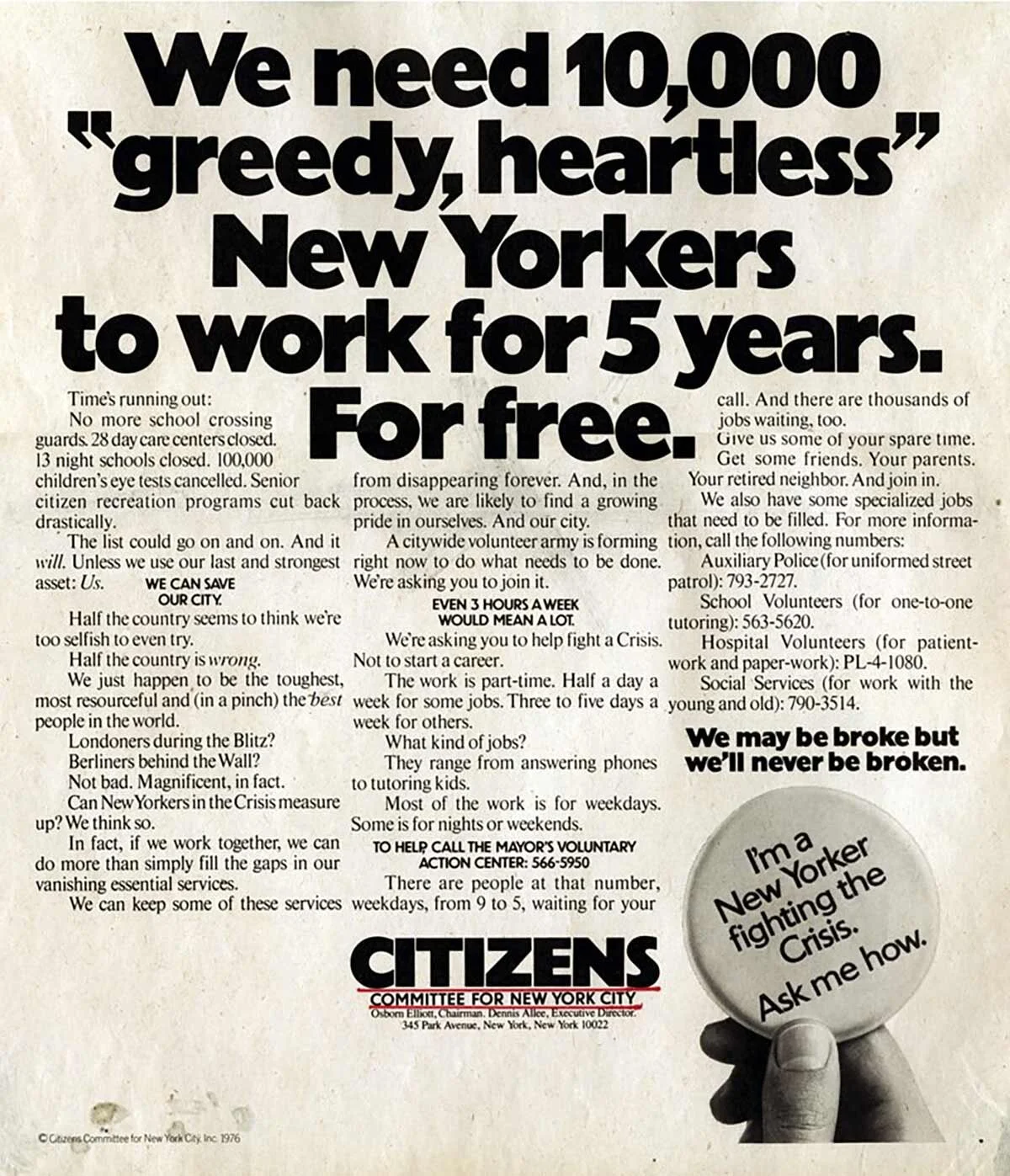 History — Citizens Committee for New York City