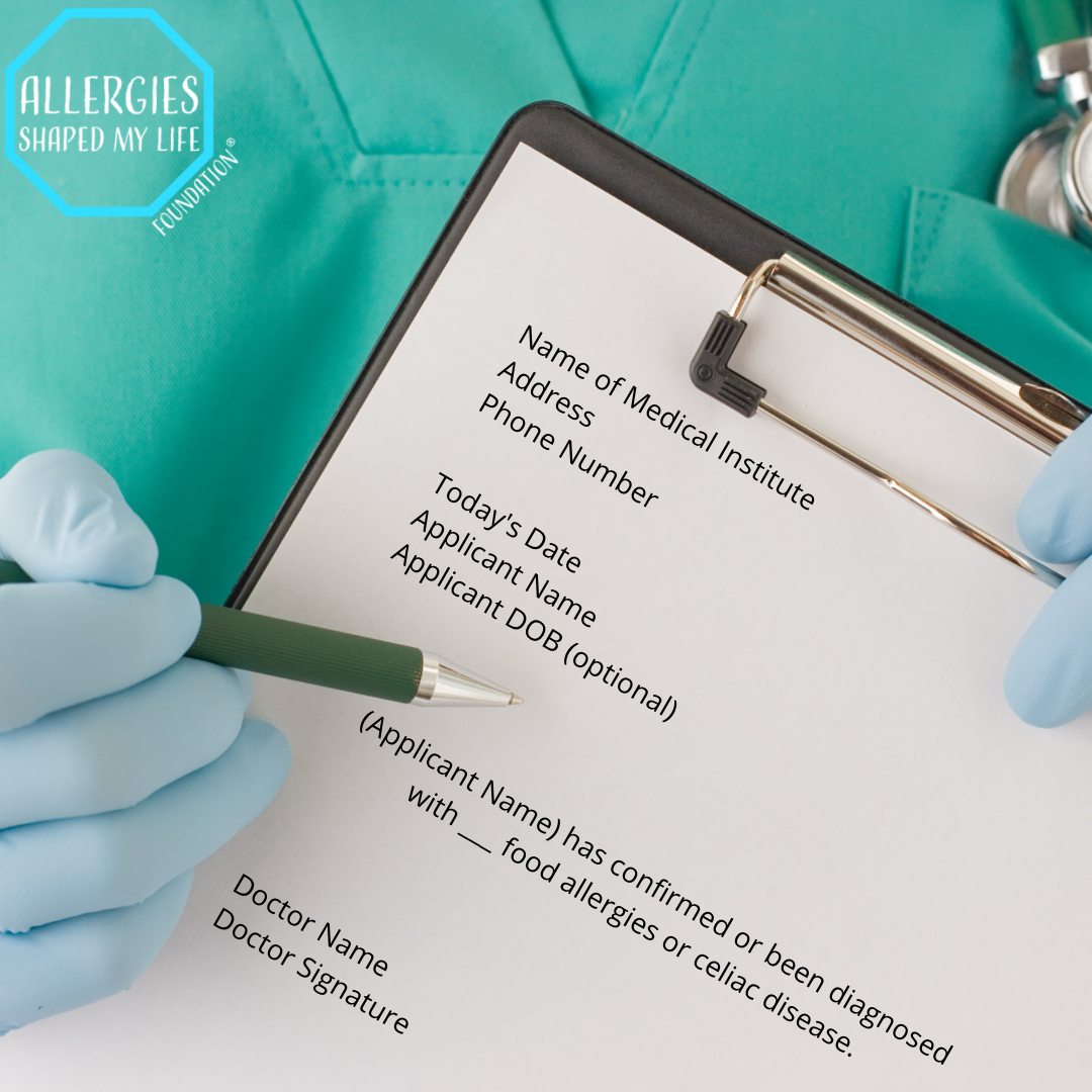 Doctor note — Allergies Shaped My Life Foundation