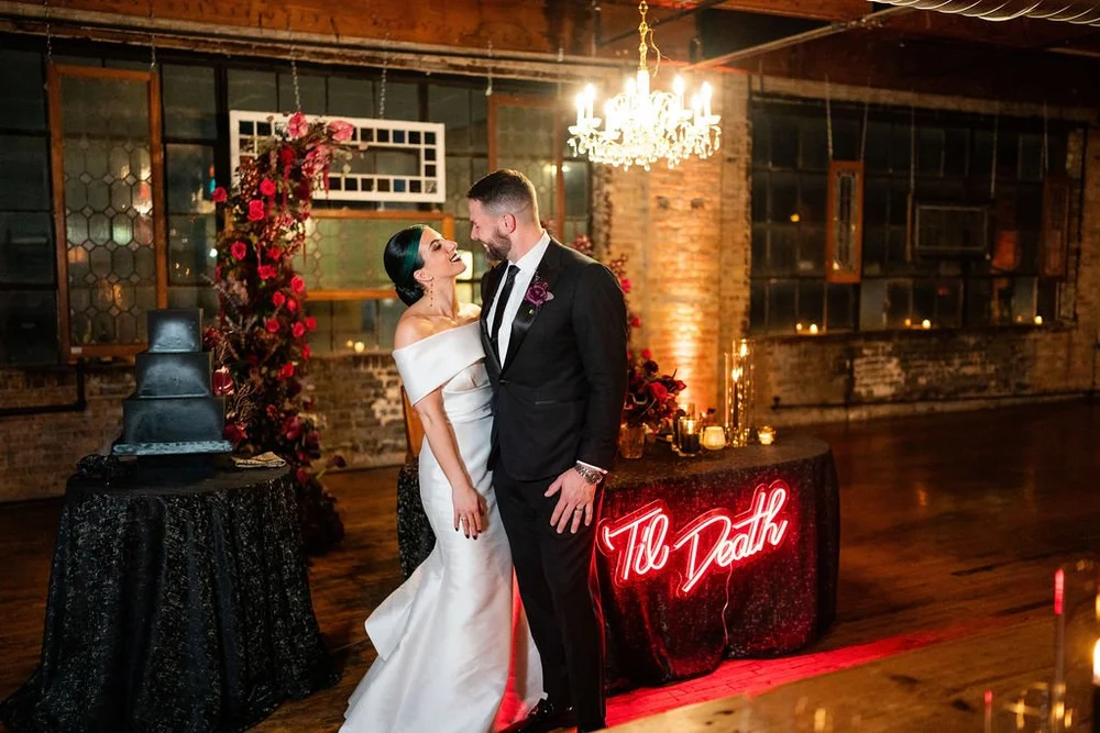 Sexy, Moody "Friday the 13th" Wedding at Salvage One — Romee Willow Florals