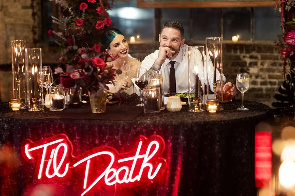 Sexy, Moody "Friday the 13th" Wedding at Salvage One — Romee Willow Florals