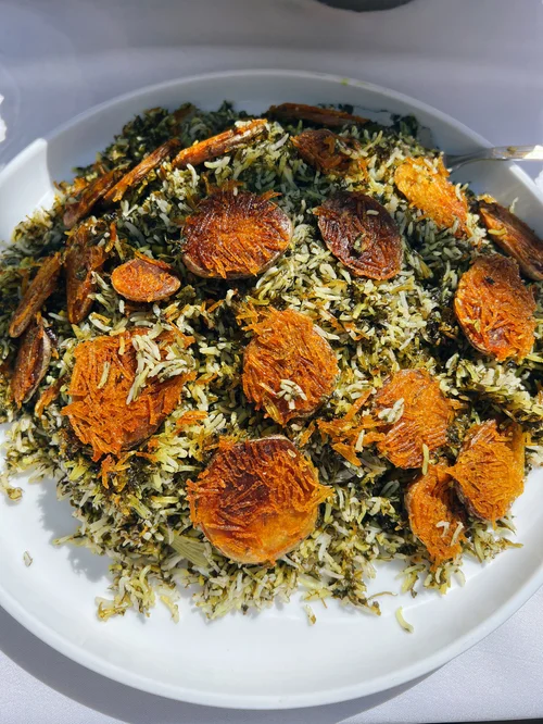 Sabzi Polo - Persian Rice with Herbs and Potato Tahdig — Sydney Navid