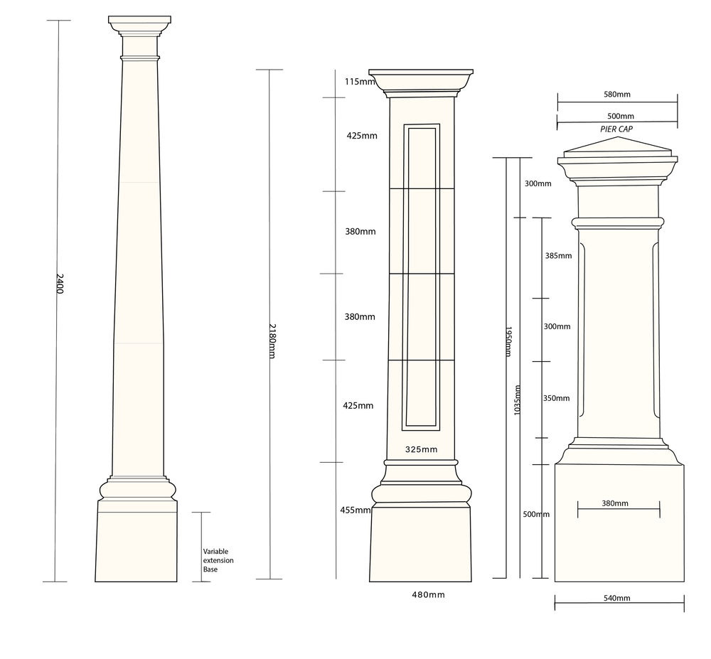 Columns Pillars Planters - HEWNSTONE