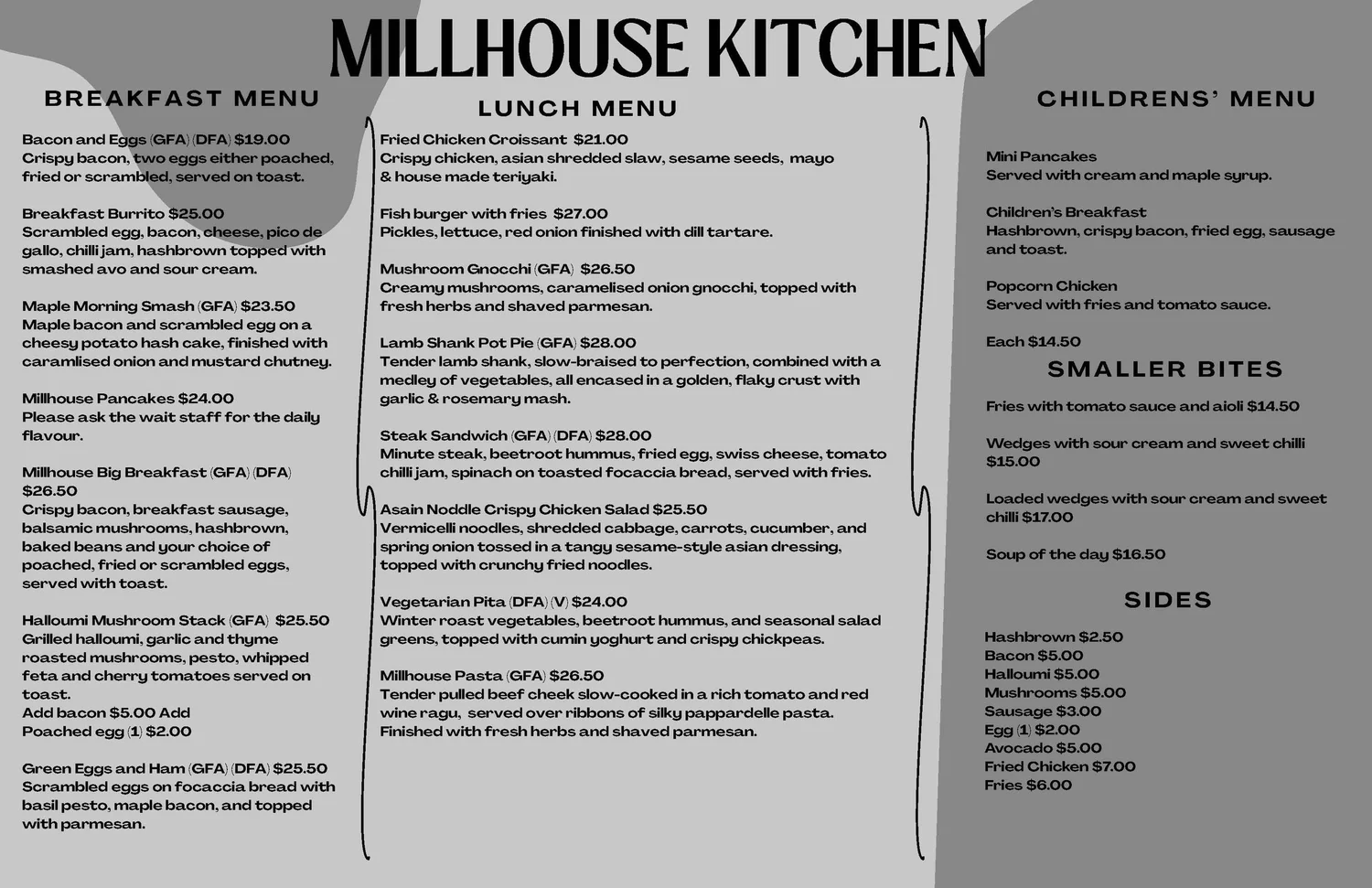 Our Menu — Millhouse Kitchen