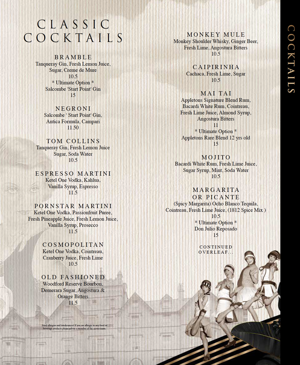 Explore our irresistible range of signature cocktails — 1812