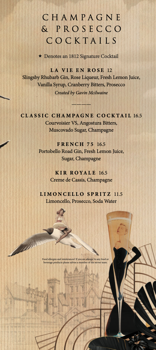 Explore our irresistible range of signature cocktails — 1812