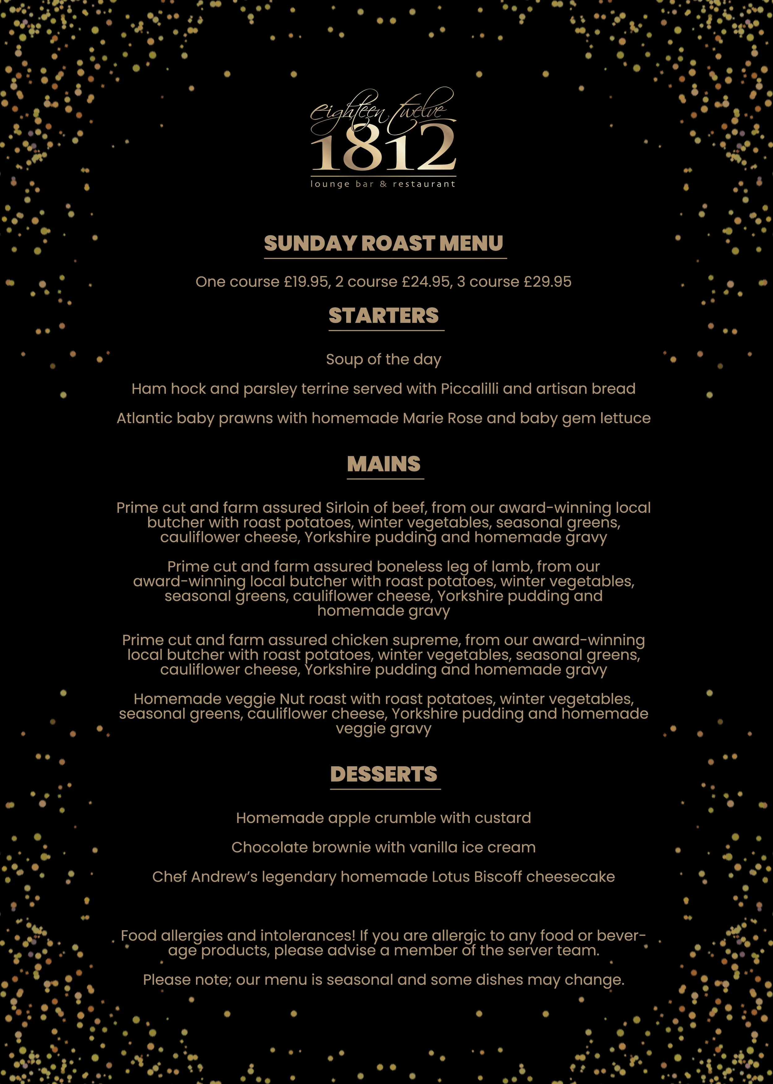 Bar Reservations — 1812