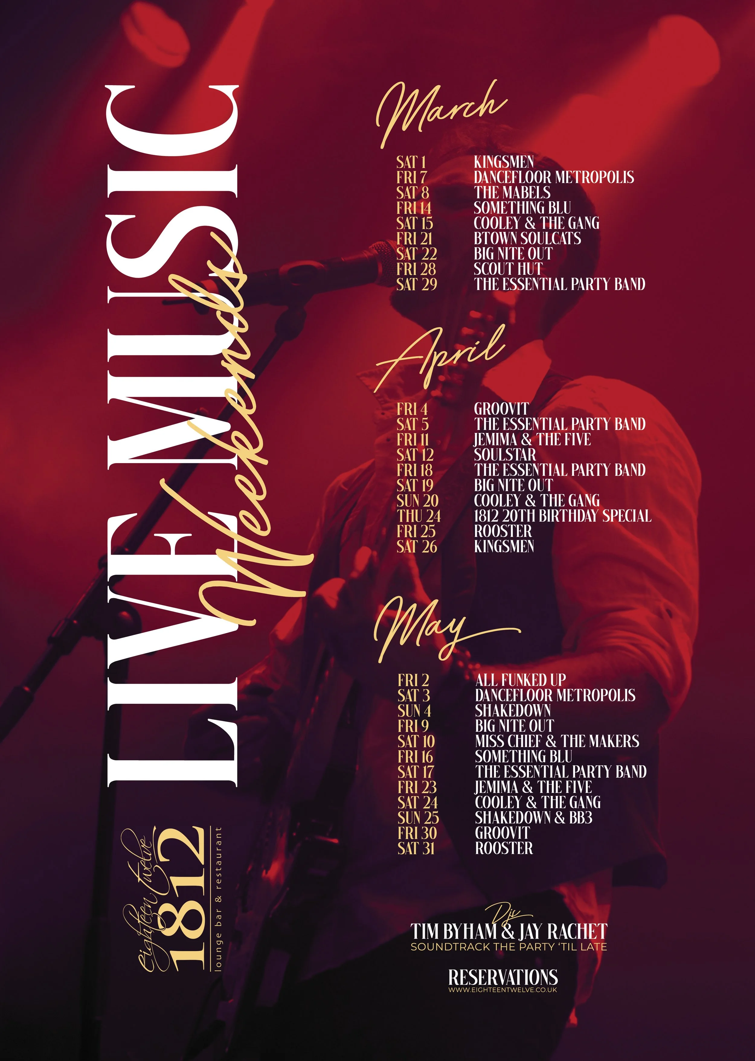 Join us for an unrivalled line-up of live music — 1812