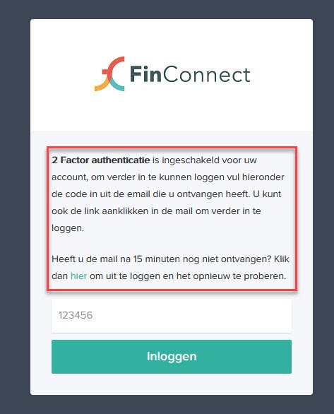 Functionaliteit FinConnect Inloggen in FinConnect — Finly