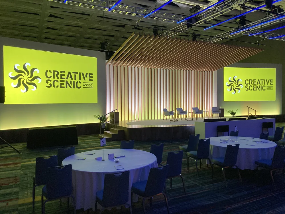 Creative stage, scenic and lighting for events