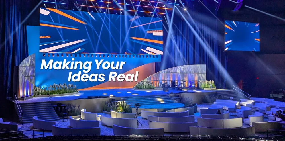 Creative stage, scenic and lighting for events