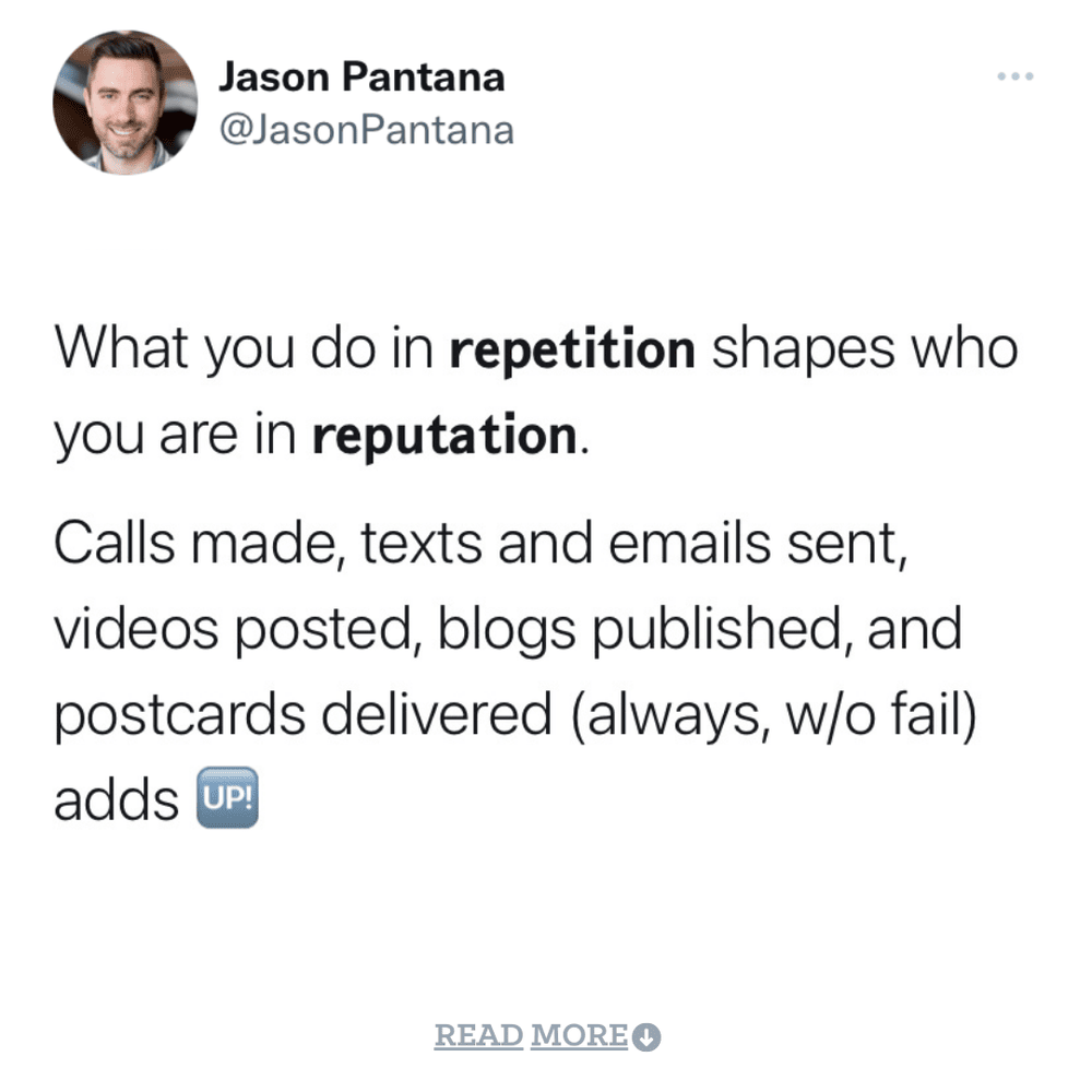 What You Do in Repetition Shapes Who You are in Reputation — Jason Pantana