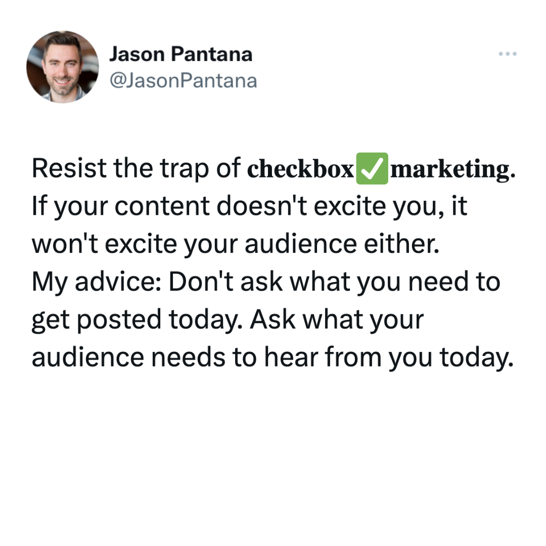 The “Why” Behind What You Post: Going Beyond Checkbox Marketing — Jason ...