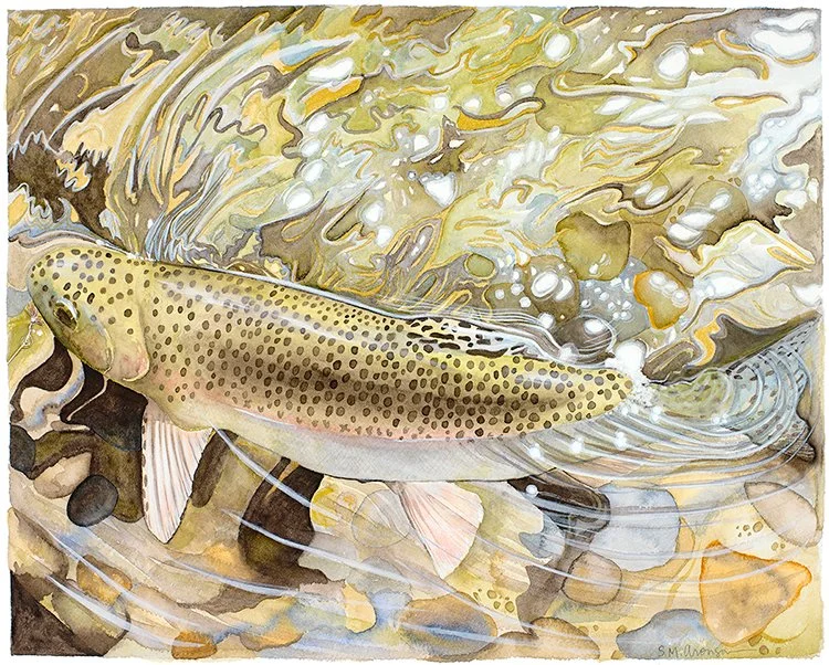 Trout Jumping Painting