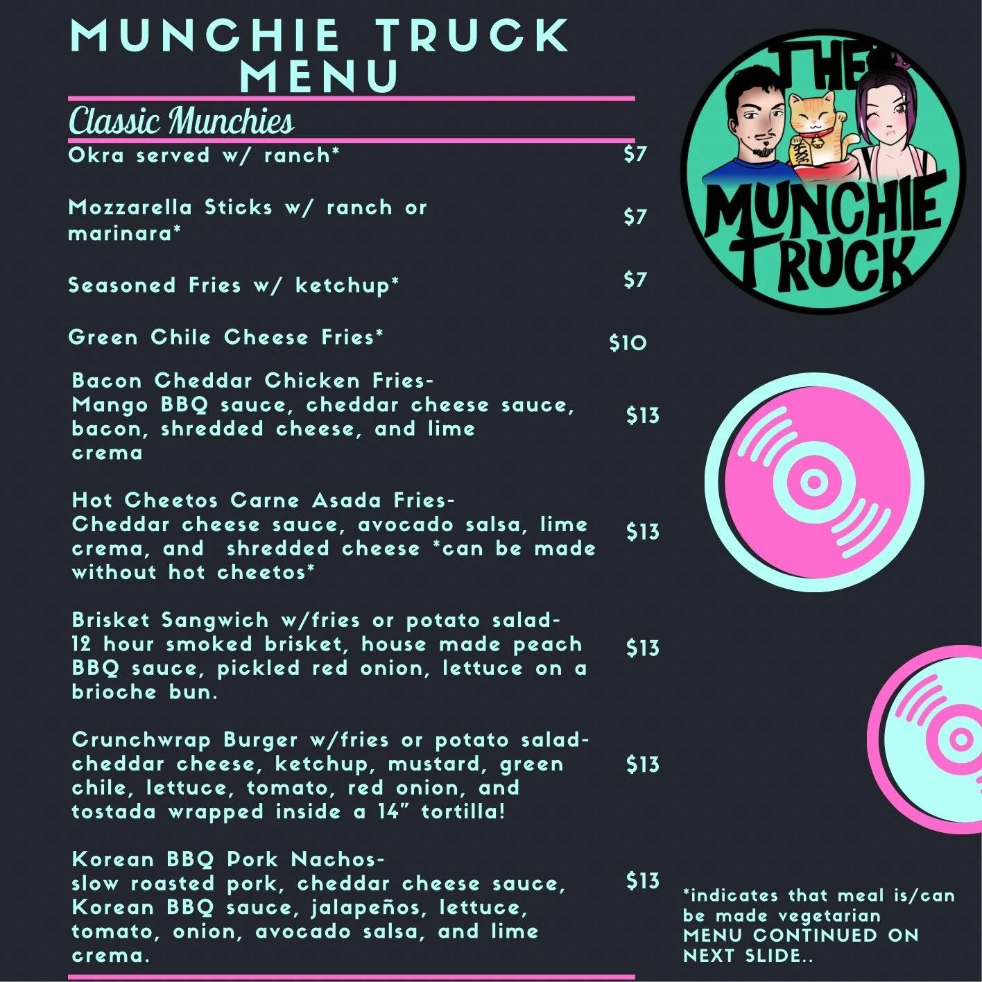 Menu — The Munchie Truck