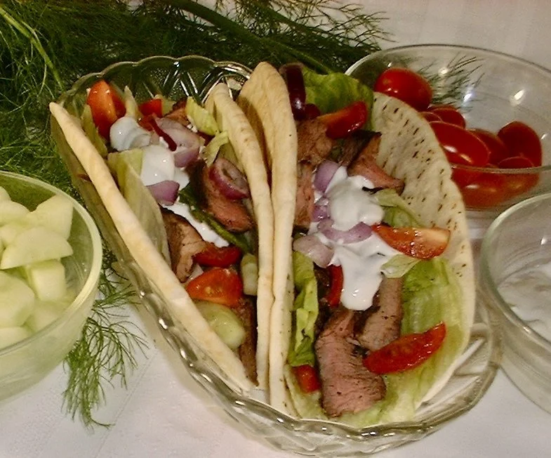 Lahem Mishwi Ma' Laban, Lamb Steak and Yogurt Sauce on Pita **RECIPE ...