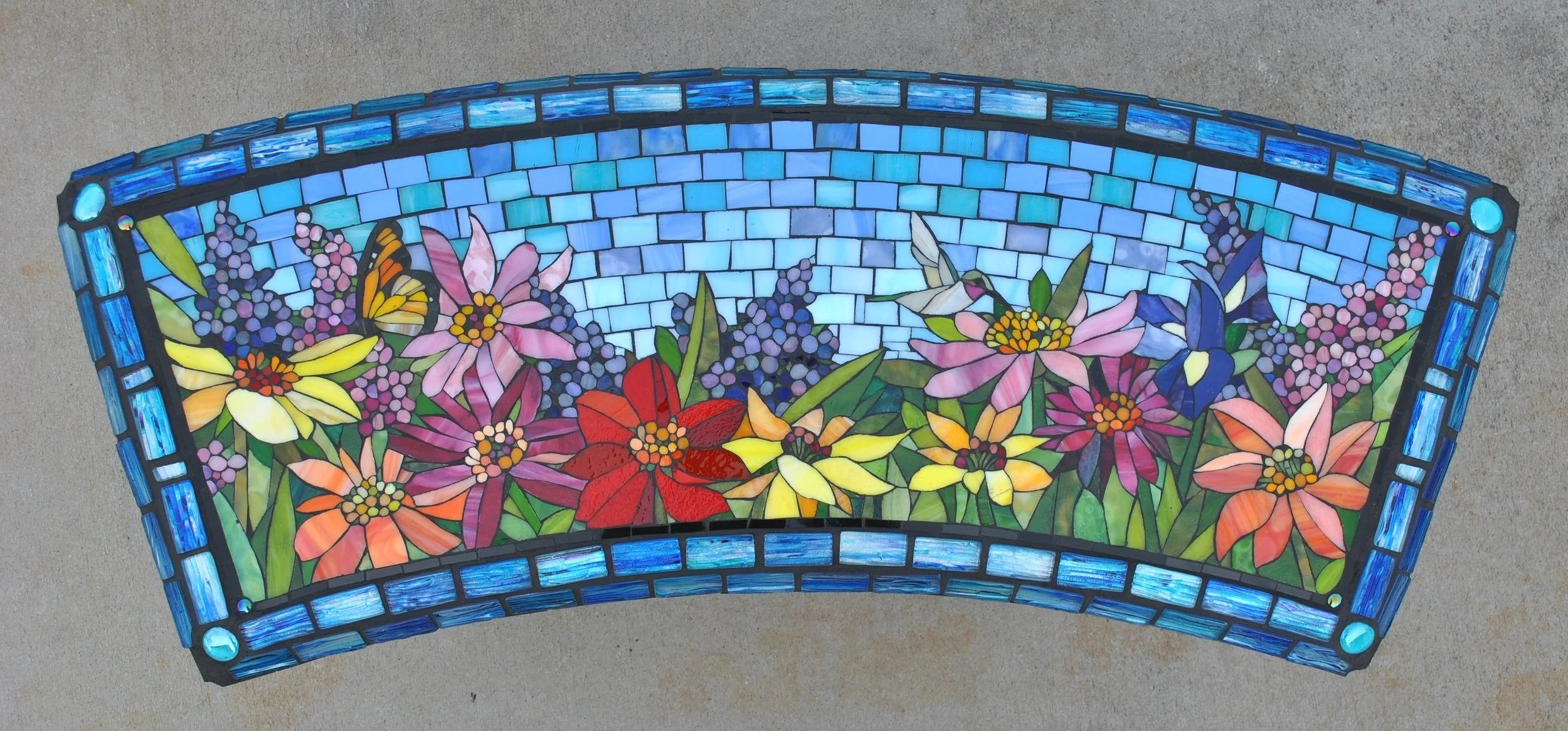 mosaic garden benches — brendapokornymosaics.com