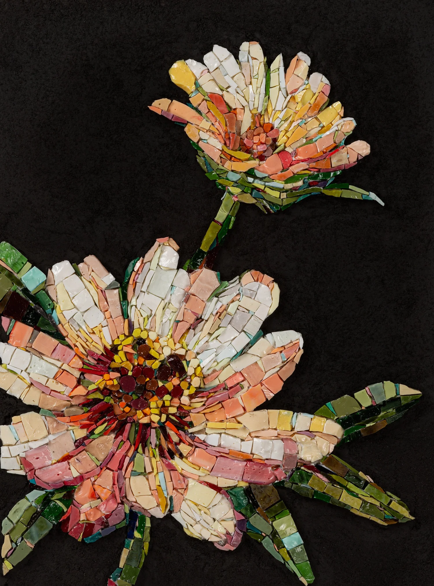 Zinnia In A Shady Garden by Brenda Pokorny — brendapokornymosaics.com