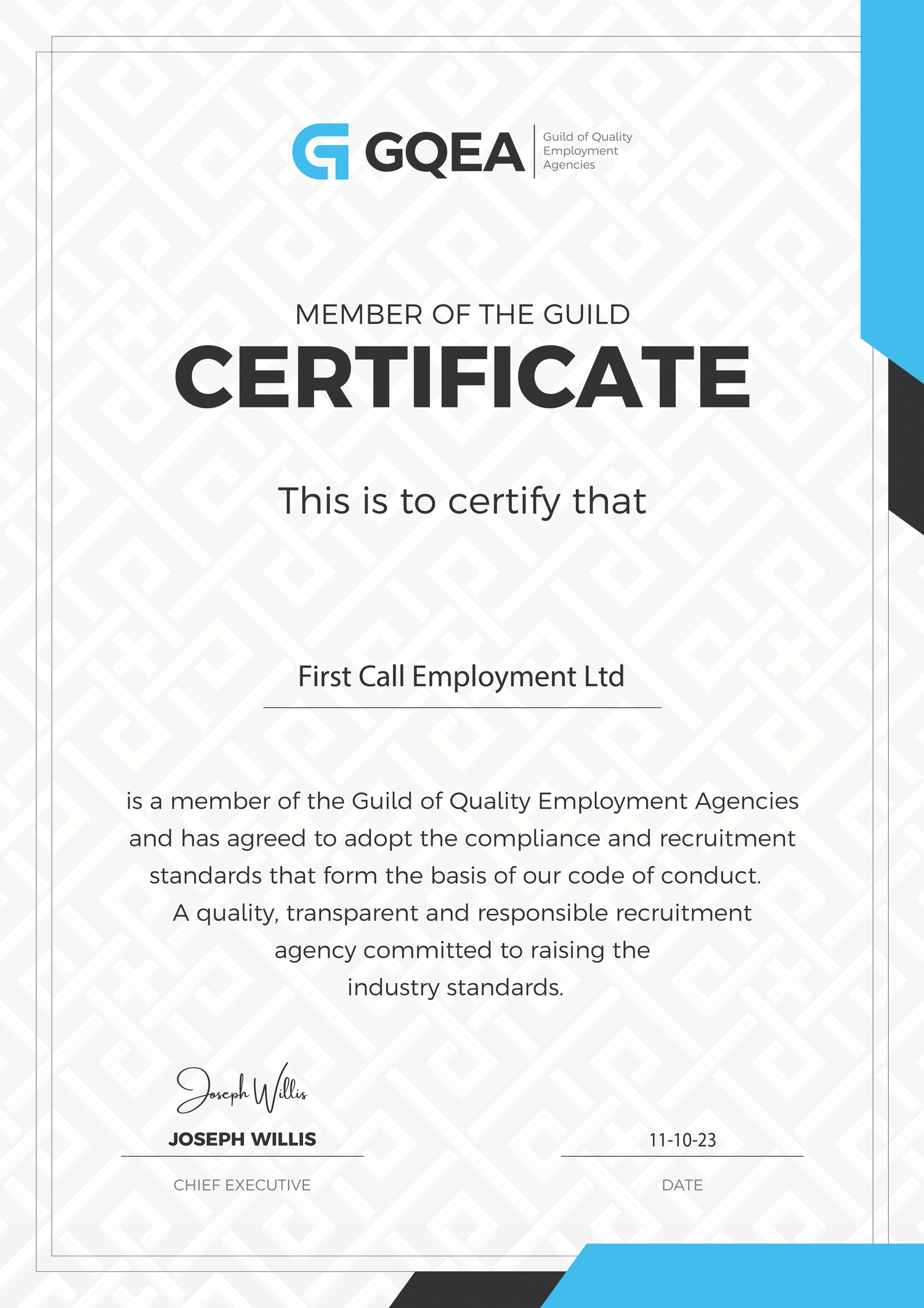 Guild of Quality Employment Agencies | First Call Employment