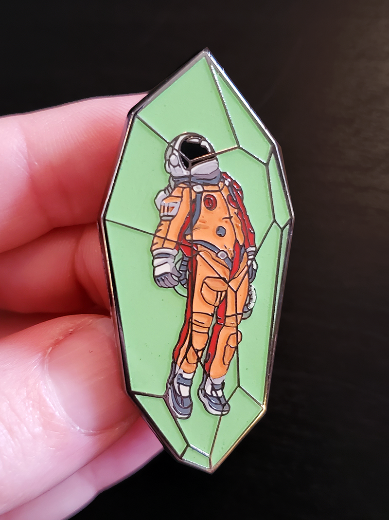 Crystal Astronaut - Color-shifting glitter pin — Keri Newton Illustration