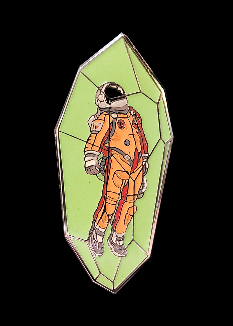 Crystal Astronaut - Color-shifting glitter pin — Keri Newton Illustration
