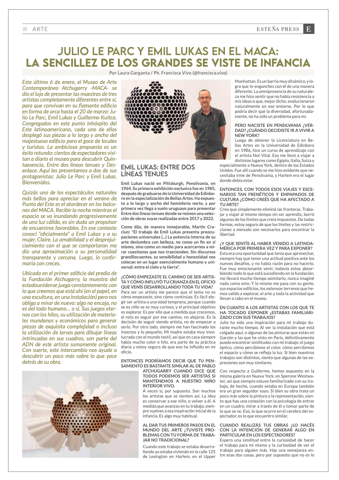 Julio Le Parc y Emil Lukas en el MACA: la sencillez de los grandes se ...