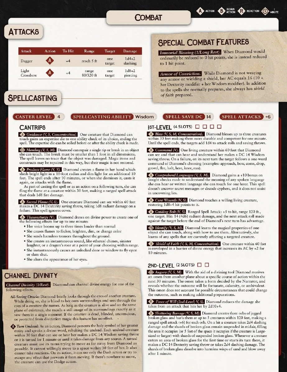 Meet Diamond, Planetouched Cleric — Level Up: Advanced 5th Edition (A5E)