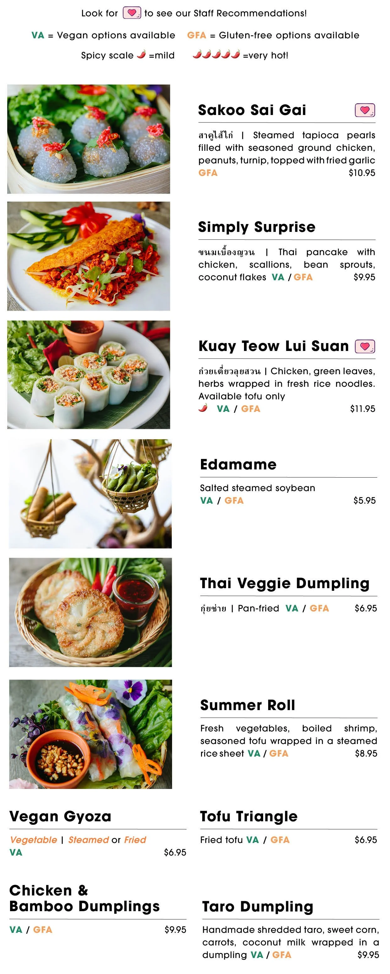 Vegan Menu | Thai Food — Sugar & Spice | Cambridge, MA
