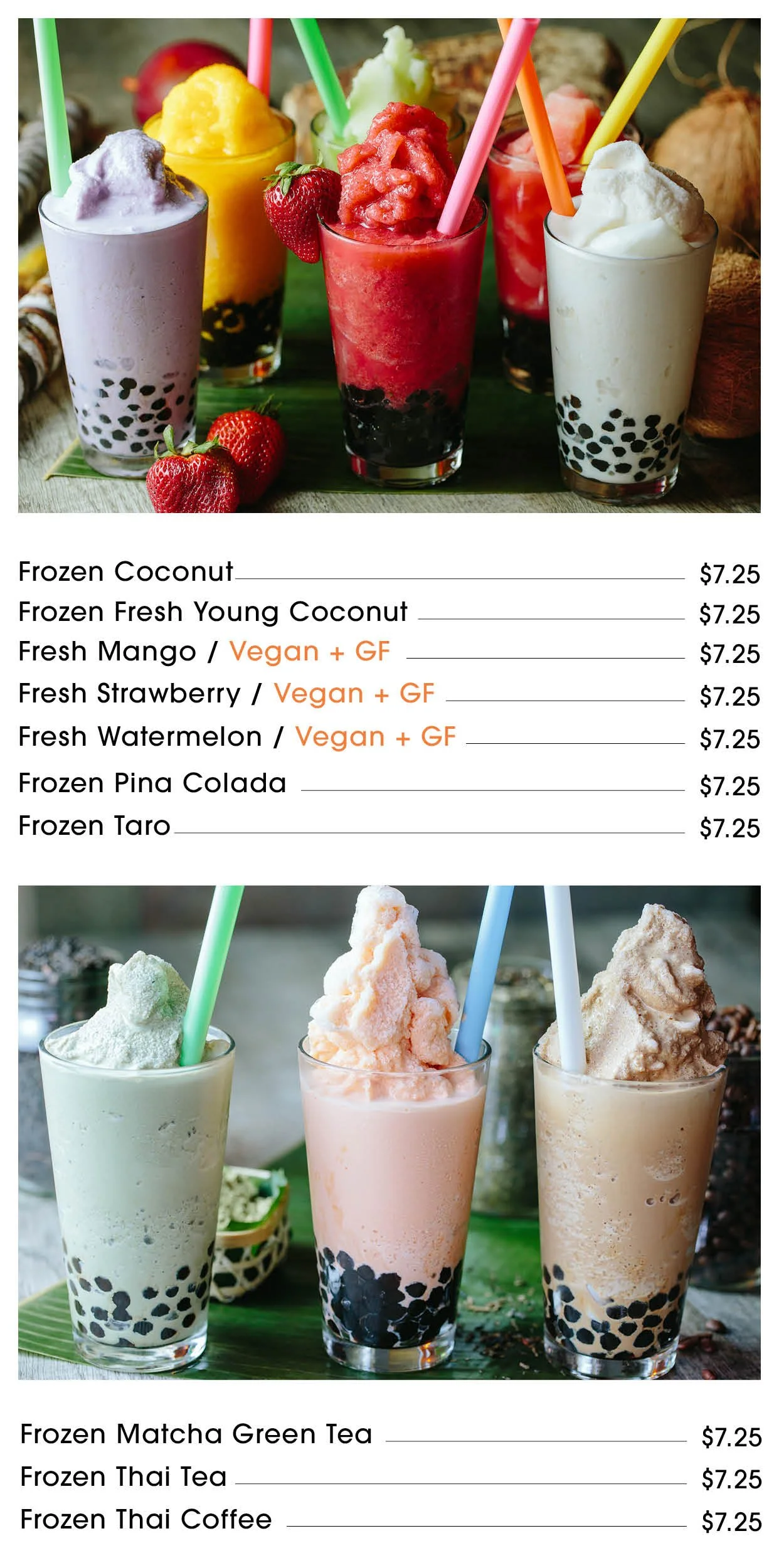 Drinks Menu | Thai Food — Sugar & Spice | Cambridge, MA