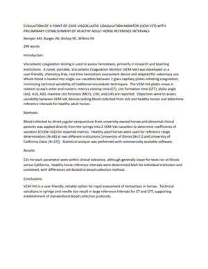 Studies — Entegrion VCM Vet™