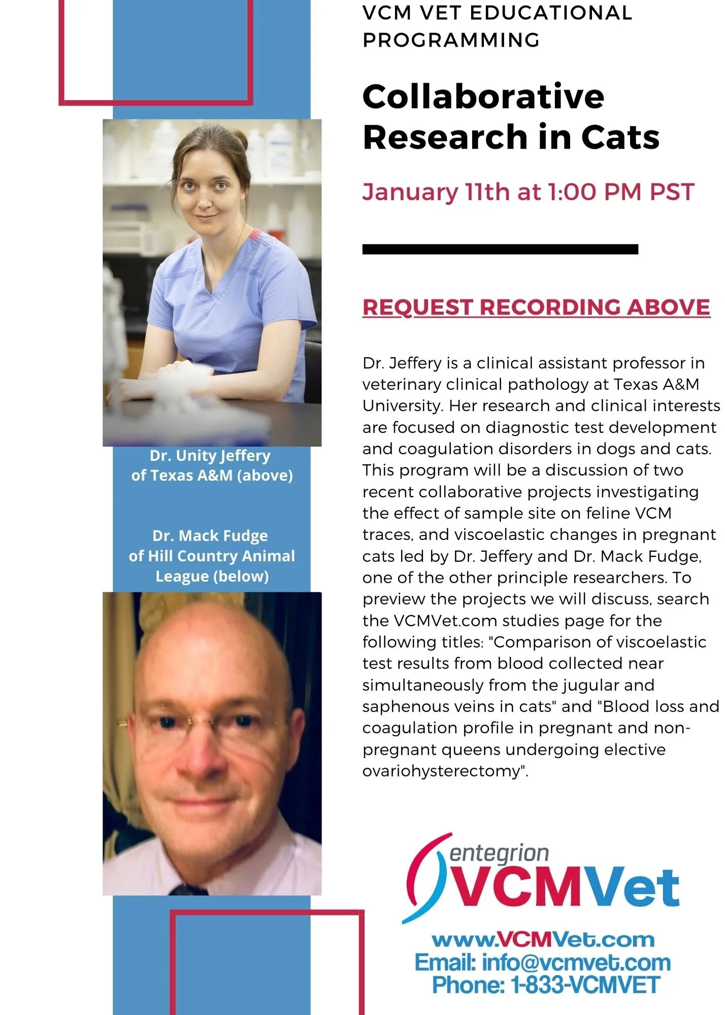 Educational Programming — Entegrion VCM Vet™