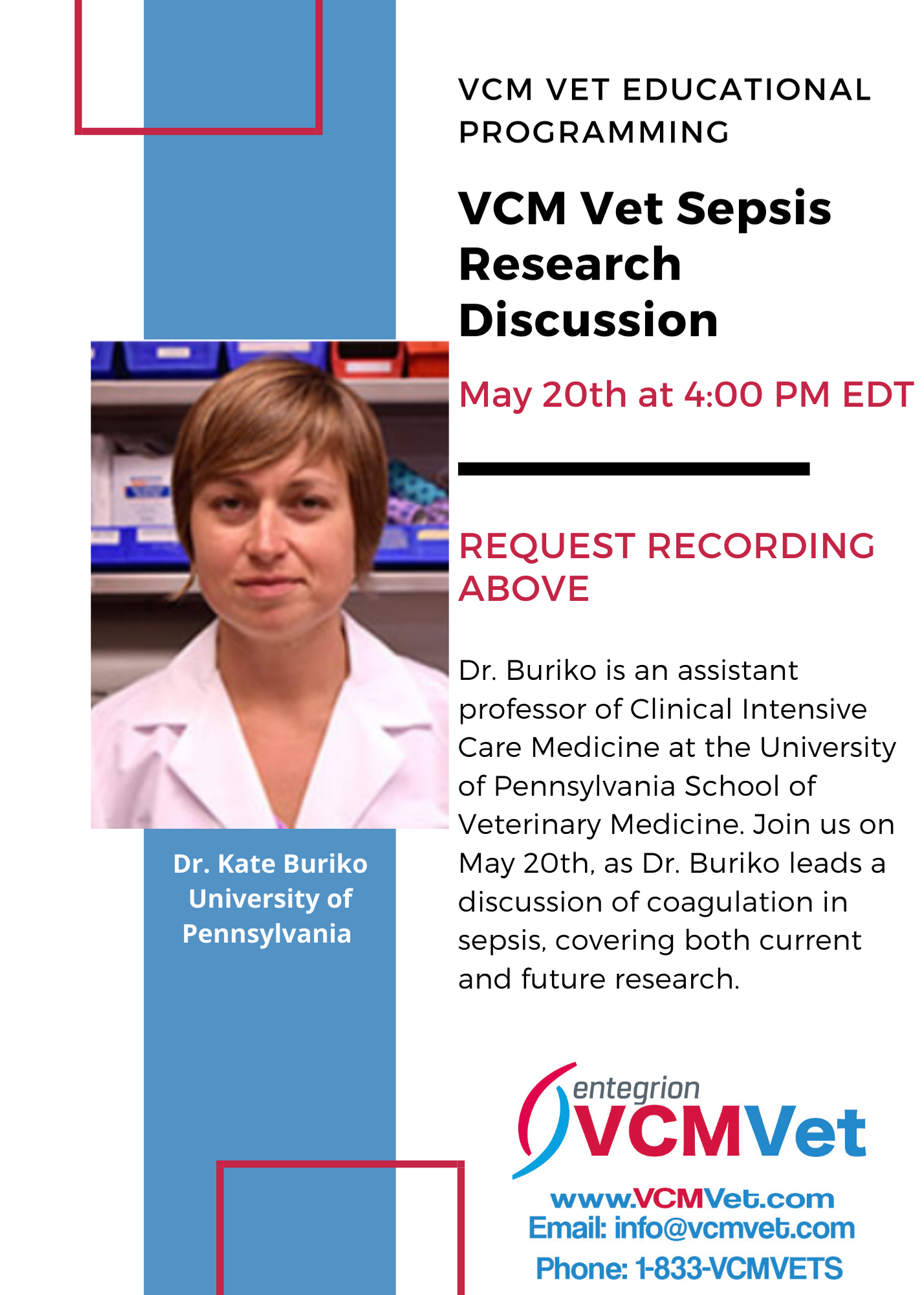 Educational Programming — Entegrion VCM Vet™