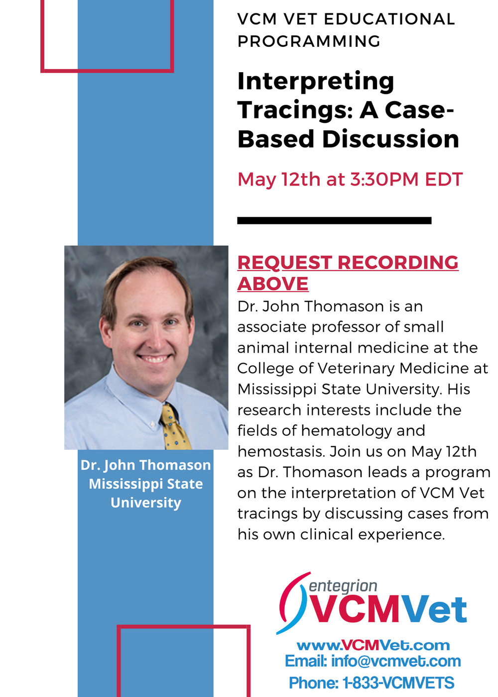 Educational Programming — Entegrion VCM Vet™